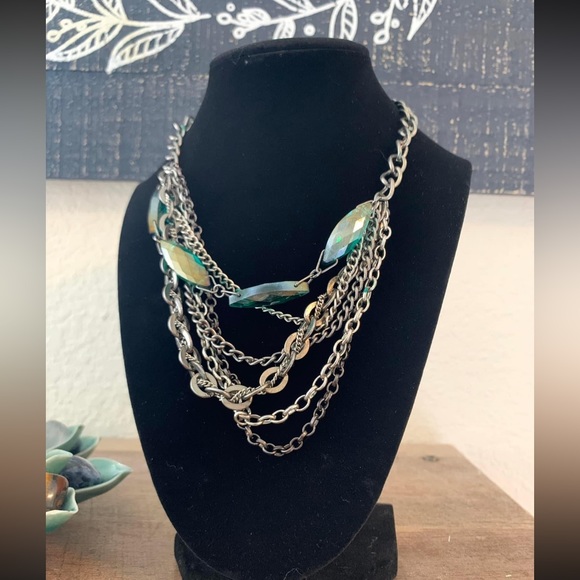 Jewelry | Chunky Stacked Beaded Womens Necklace With Stones | Poshmark